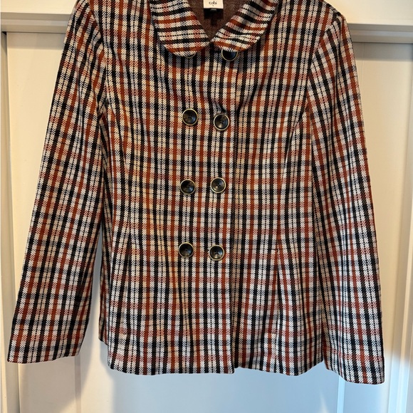 CAbi | Jackets & Coats | Cabi Jazzy Checkered Pea Coat | Poshmark